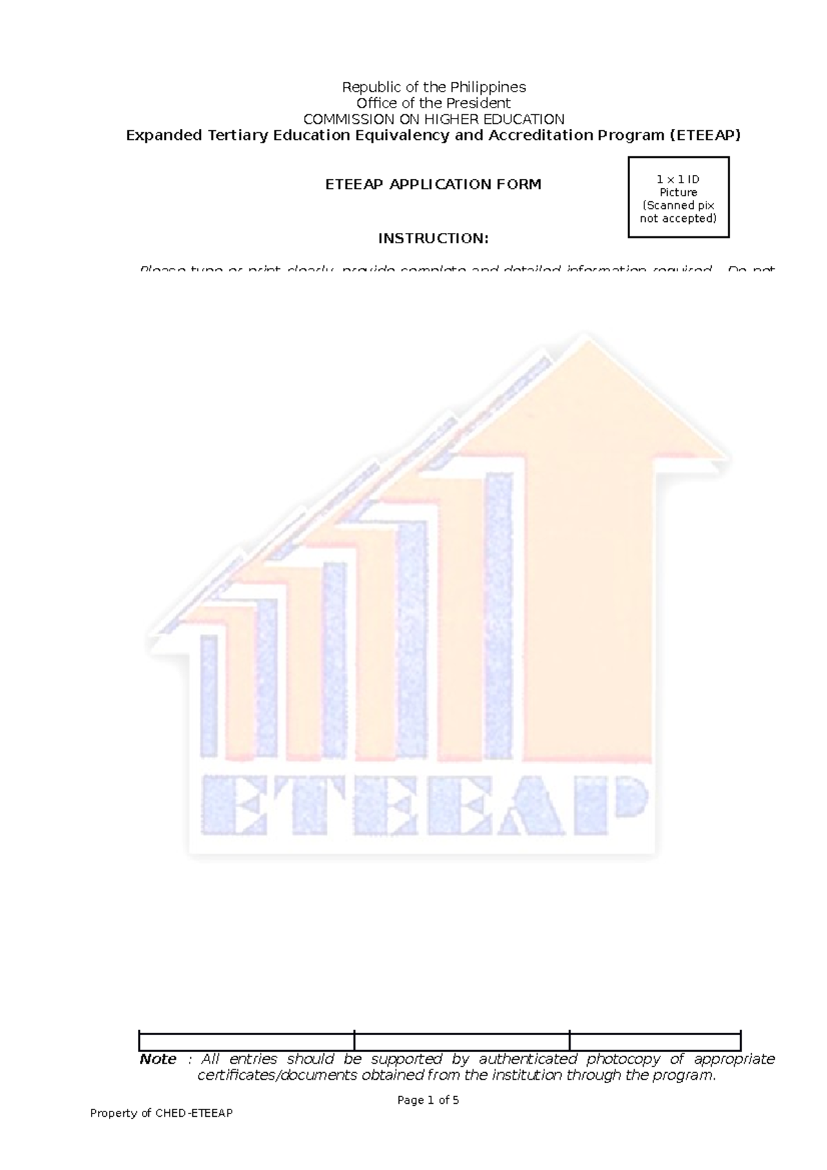 Eteeap Application Form 7 1 - Republic of the Philippines Office of the ...