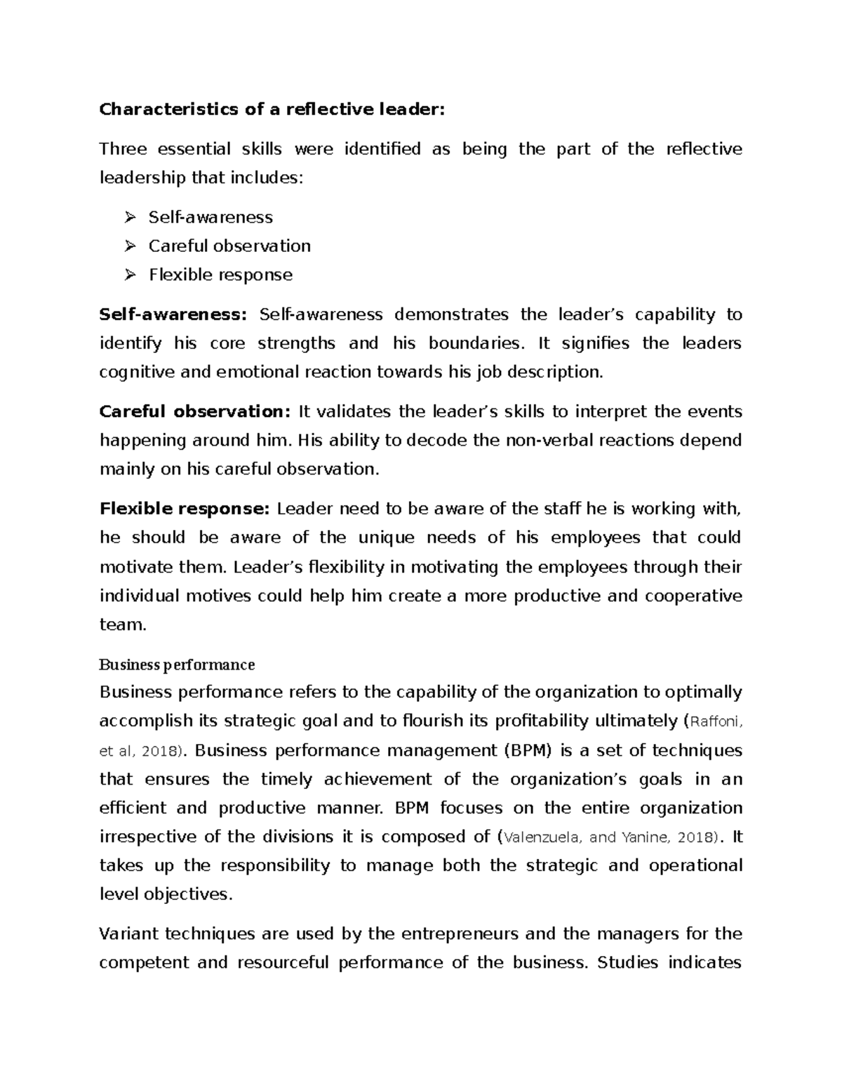 Characteristics of a reflective leader - It signifies the leaders ...