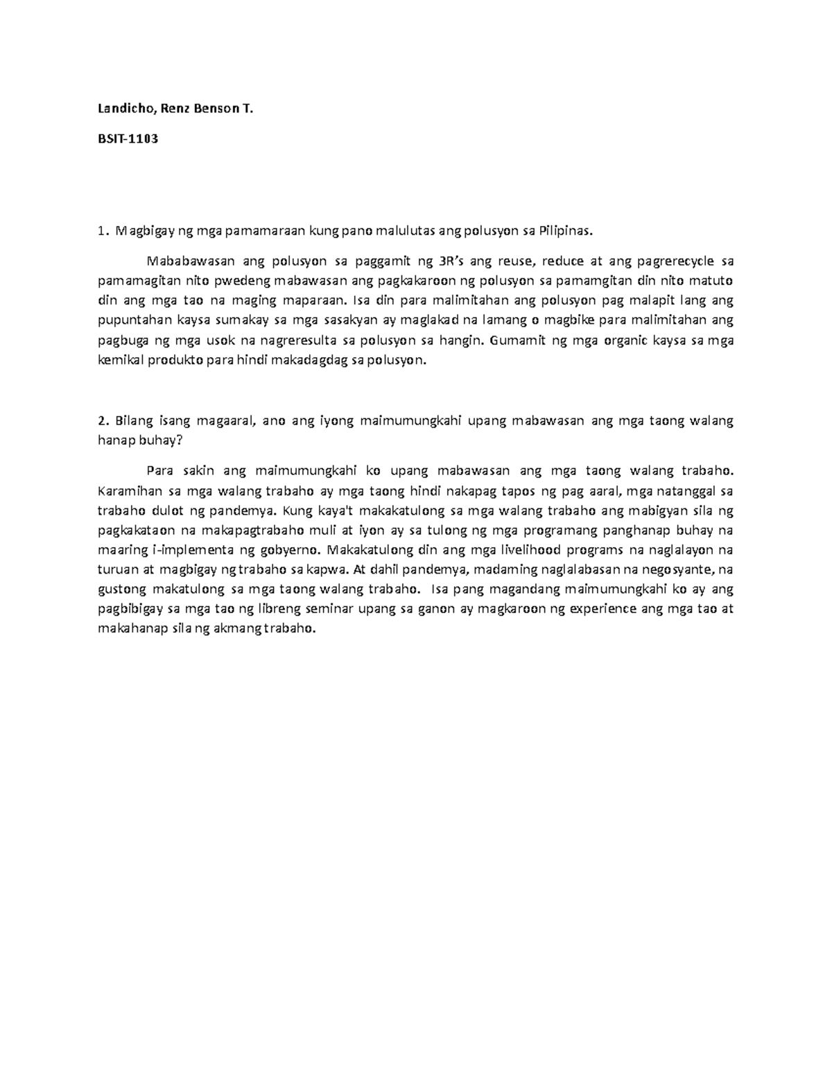 Landicho, RENZ Fili Gawain 2 - Landicho, Renz Benson T. BSIT- Magbigay ...