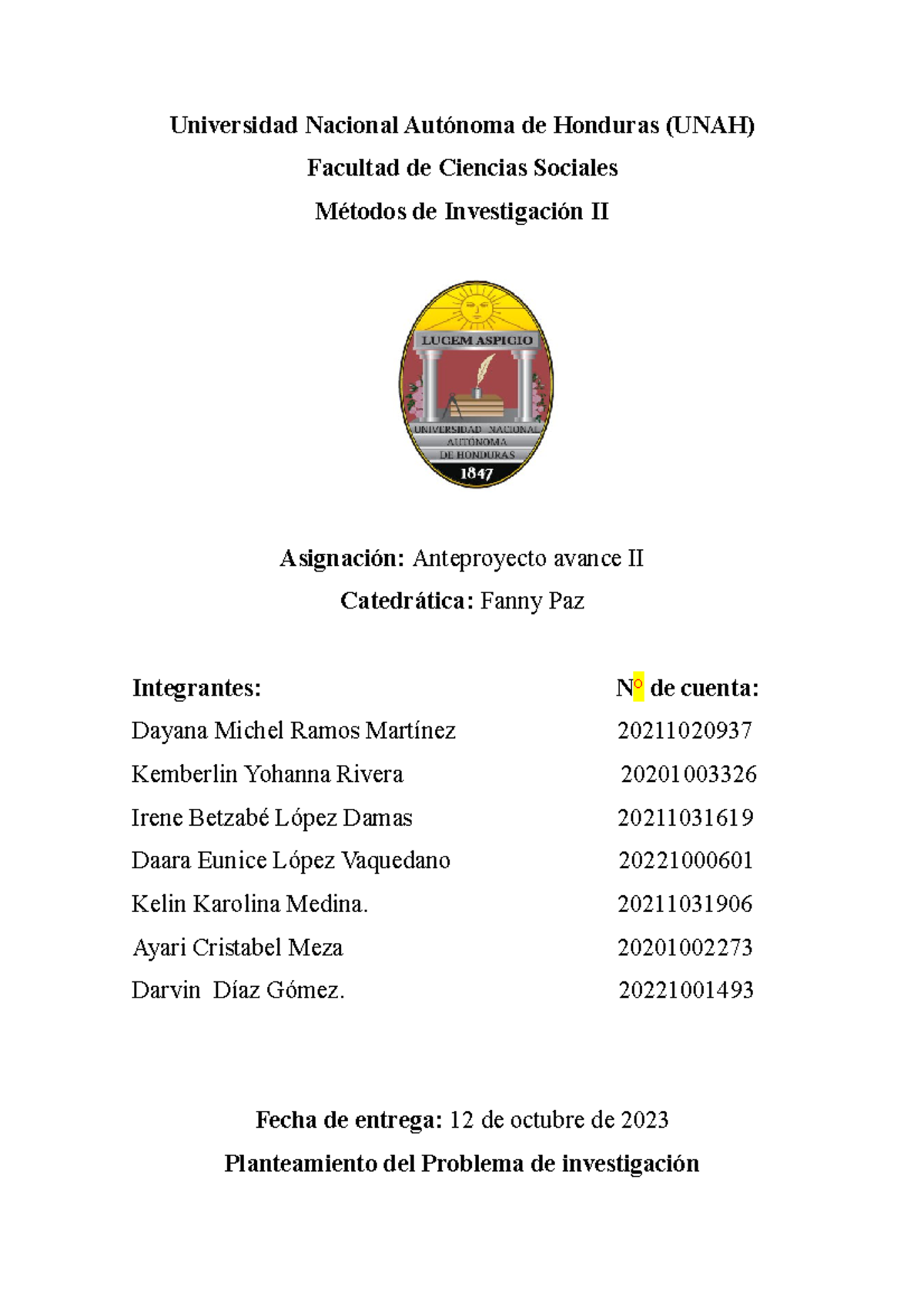 Informe de investigación - Universidad Nacional Autónoma de Honduras ...