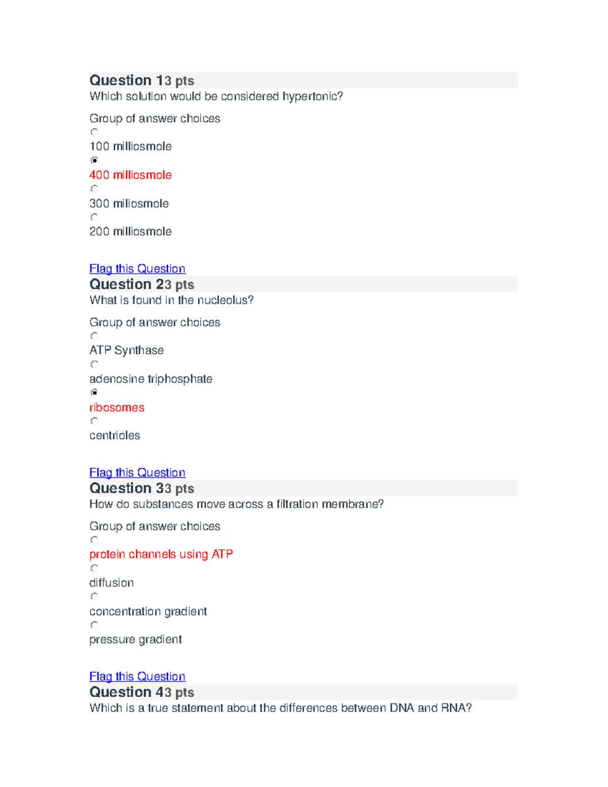 Cellquiz 001 quiz 1 - Question 13 pts Which solution would be ...