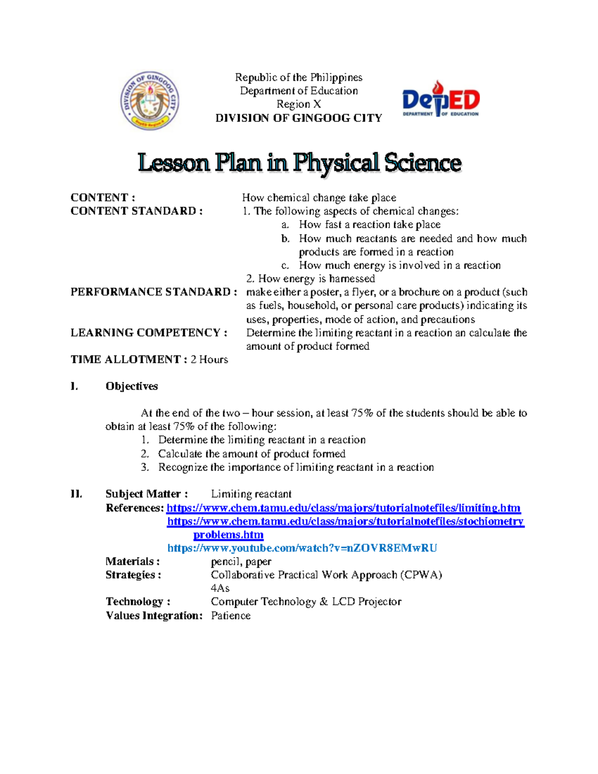 Sample-lesson-plan compress - Republic of the Philippines Department of ...