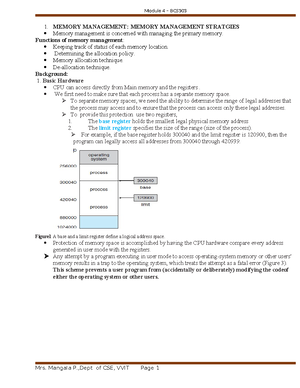 BCS303 OS module 4 - COURSE NAME: OPERATING SYSTEMS COURSE CODE: BCS ...