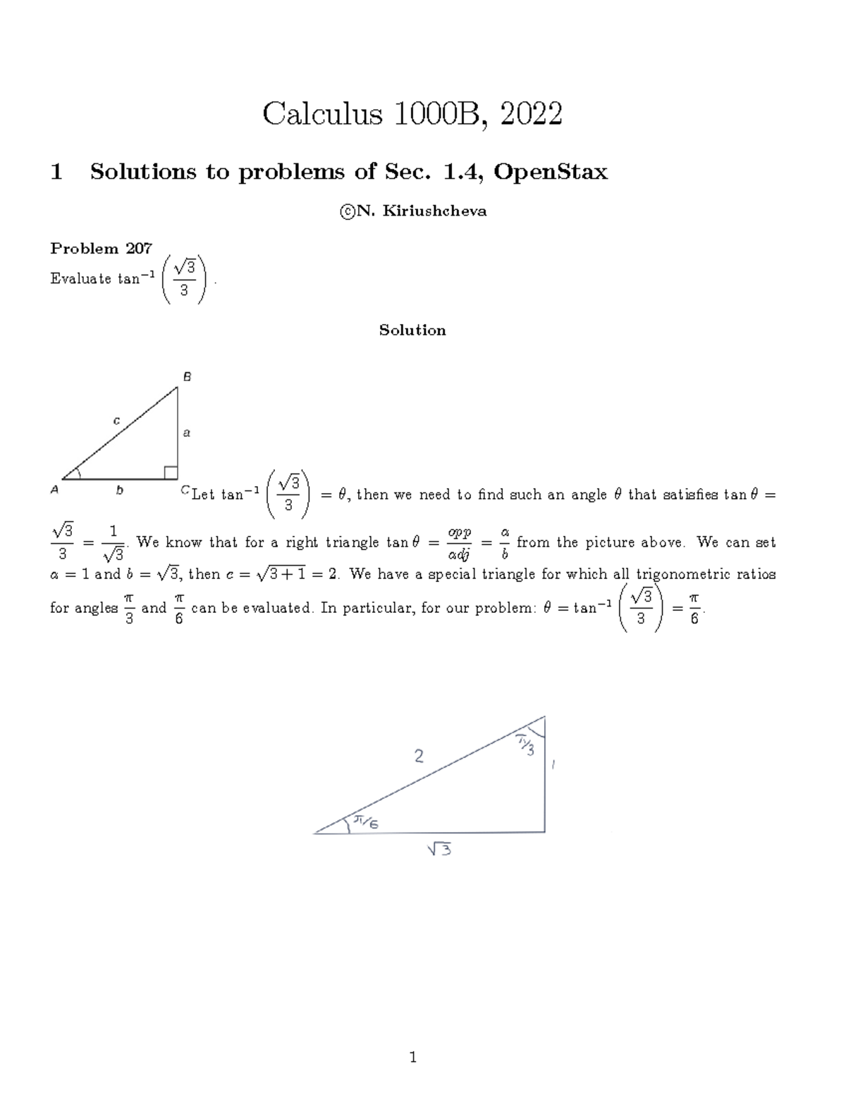 Sec1-4-problems - N. Kiriushcheva - Calculus 1000B, 2022 1 Solutions to ...