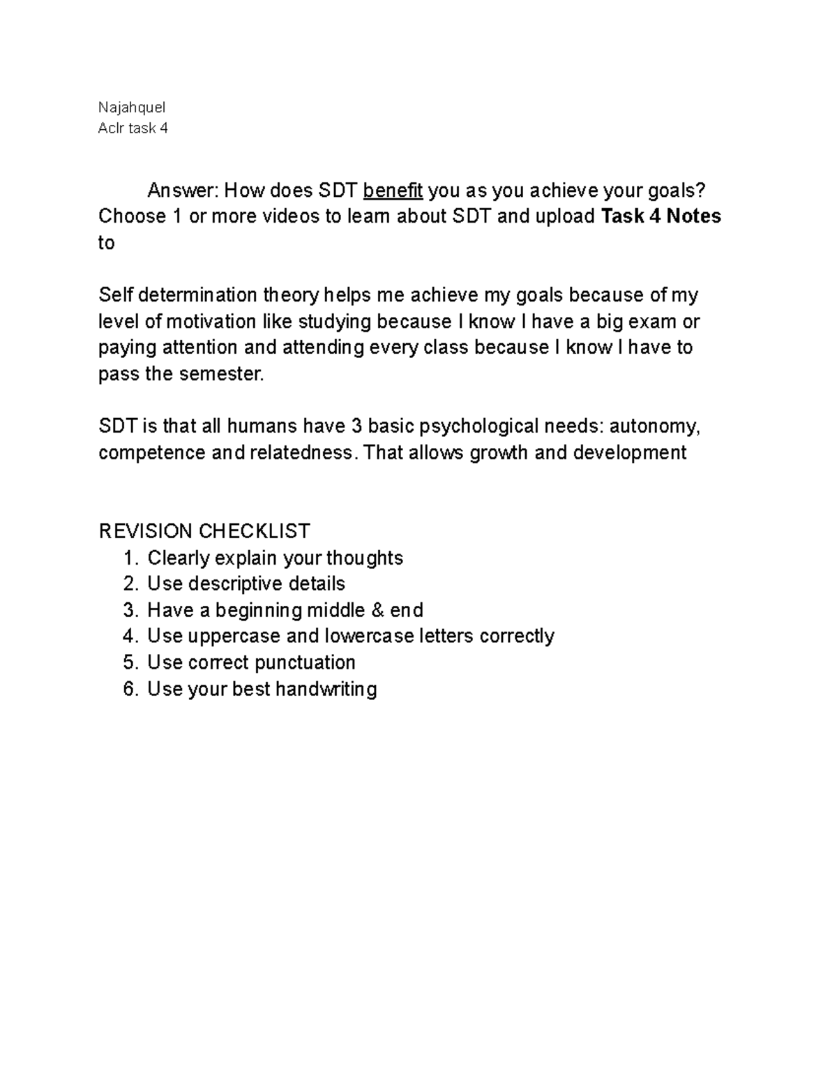 Aclr task 4 - basic course work - Najahquel Aclr task 4 Answer: How ...