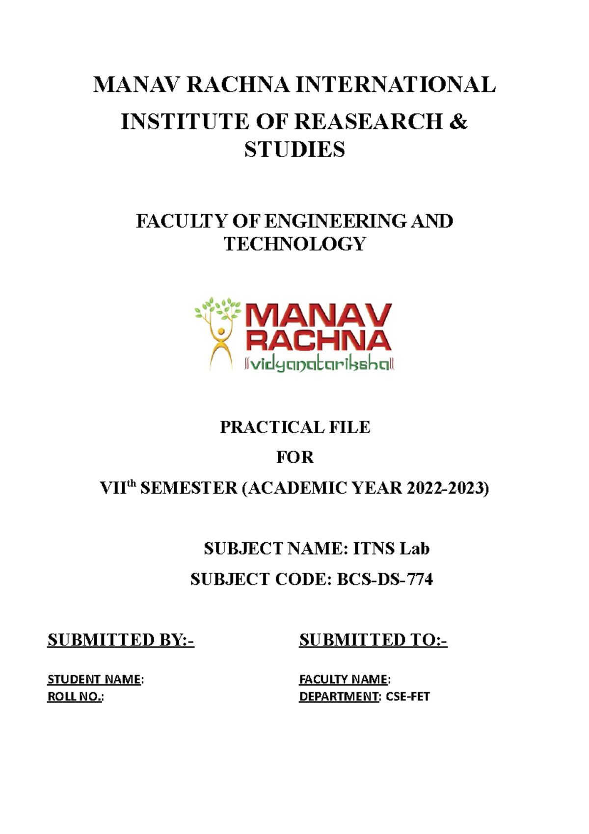 ITNS Complete Lab - students - MANAV RACHNA INTERNATIONAL INSTITUTE OF ...