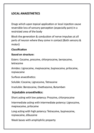 Fluids - Lecture notes - Basics of anesthesia - Studocu