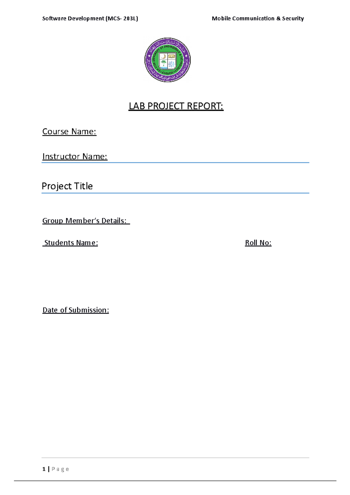 Project Report Format - Software Project Management - Studocu