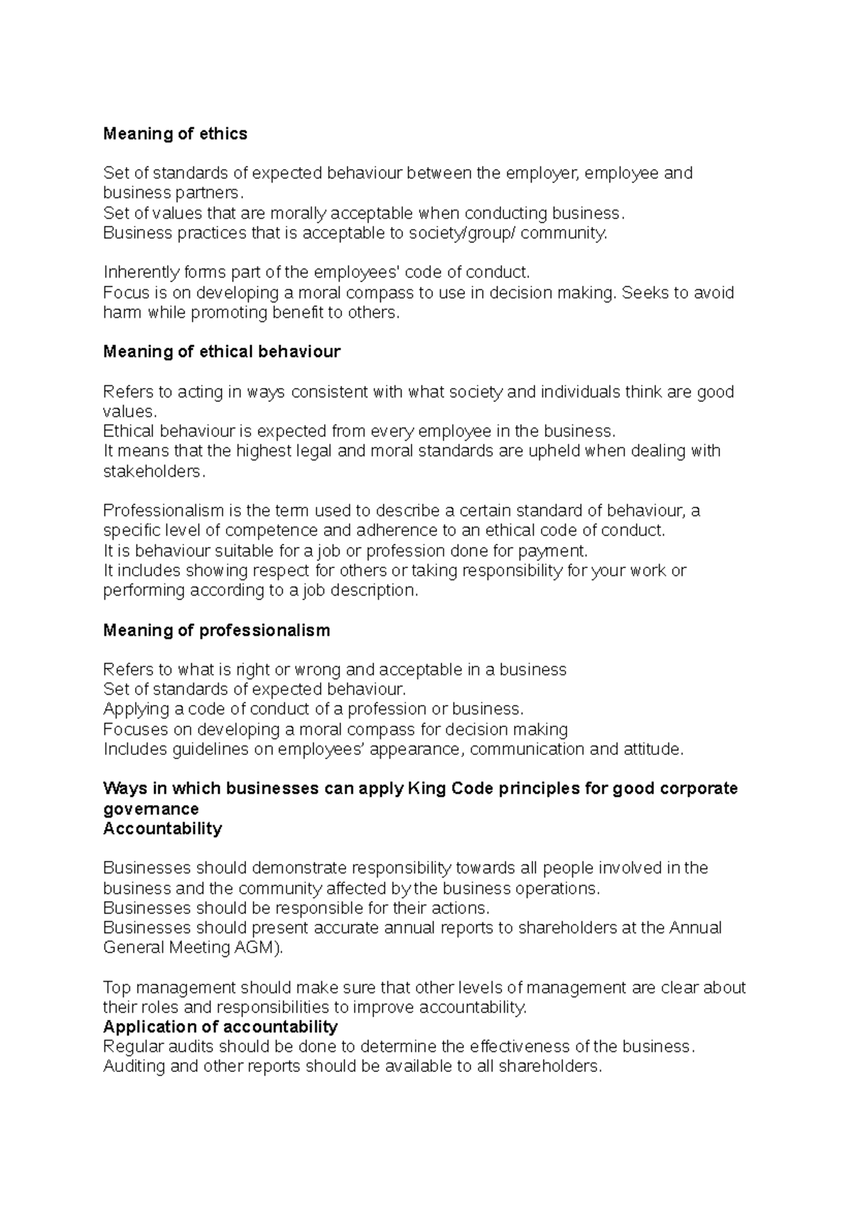 Meaning of ethics summary - Meaning of ethics Set of standards of ...