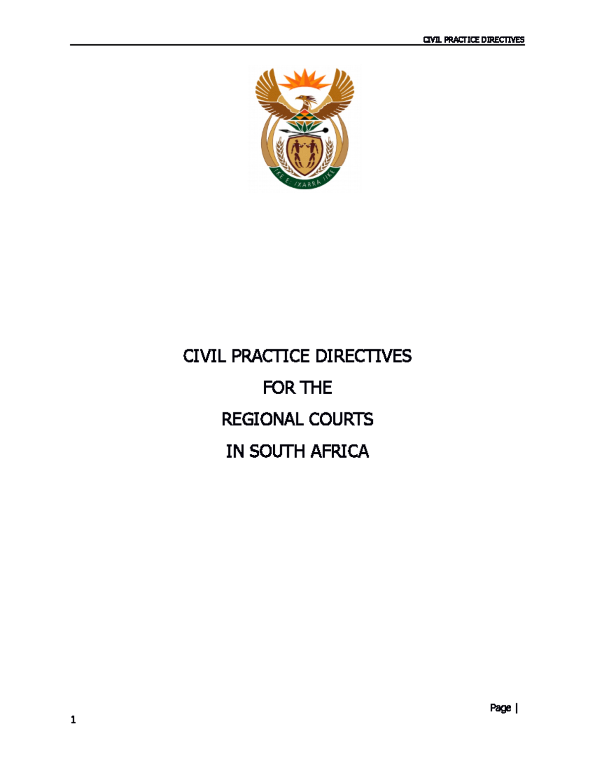 Civil Practice Directives 2010 revised 5 - CIVIL PRACTICE DIRECTIVES FOR THE REGIONAL COURTS IN ...