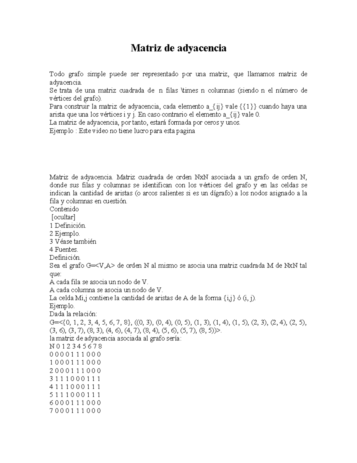 Matriz de adyacencia - investigacion - Matriz de adyacencia Todo grafo ...