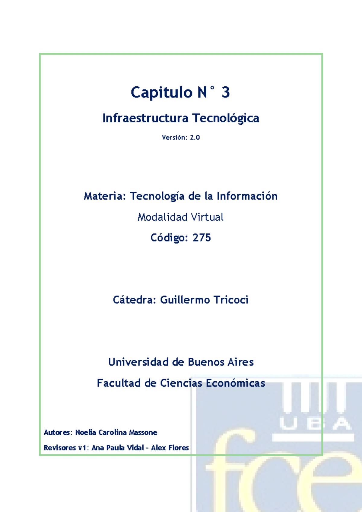 C3 Infraestructura Tecnologica Nuevo Programa - Capitulo N° 3 ...