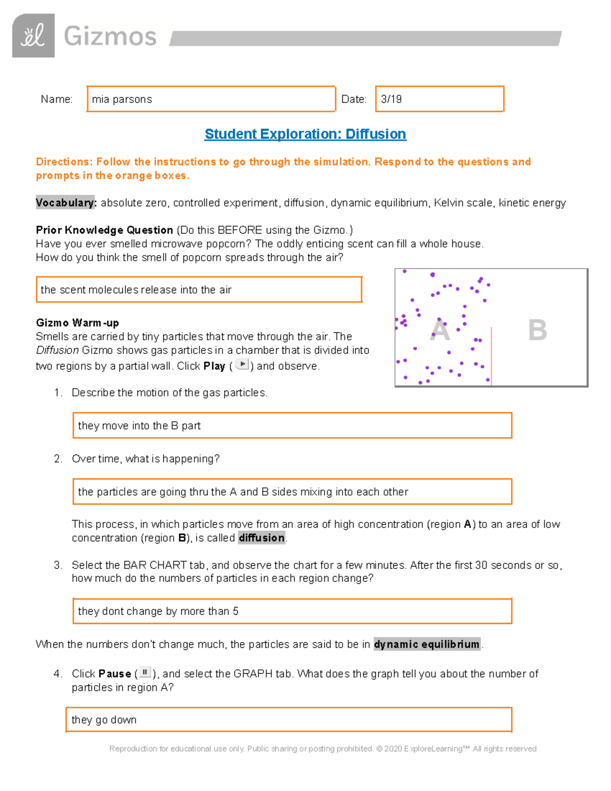 - Copy of Diffusion SE - Name: mia parsons Date: 3/ Student Exploration ...