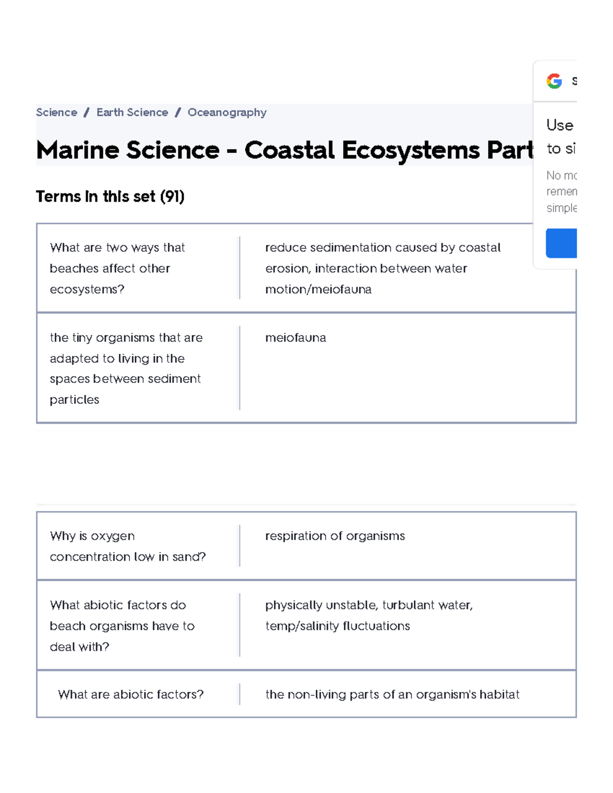 Marine Science - Coastal Ecosystems Part 2 Flashcards Quizlet - Marine ...