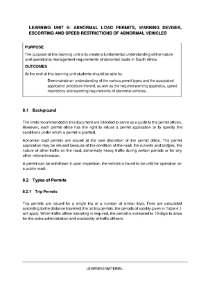 Dimensional AND MASS Limitations AND Other Requirements FOR Abnormal ...