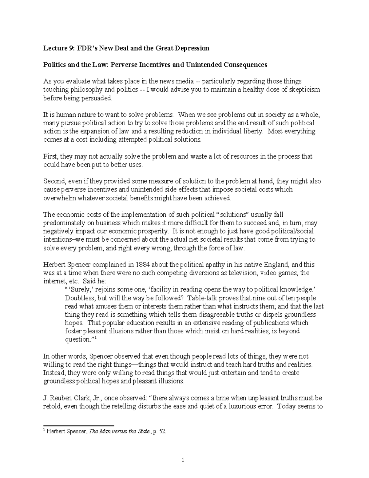 Lecture 9 FDRs New Deal and the Great Depression - Lecture 9: FDR’s New ...