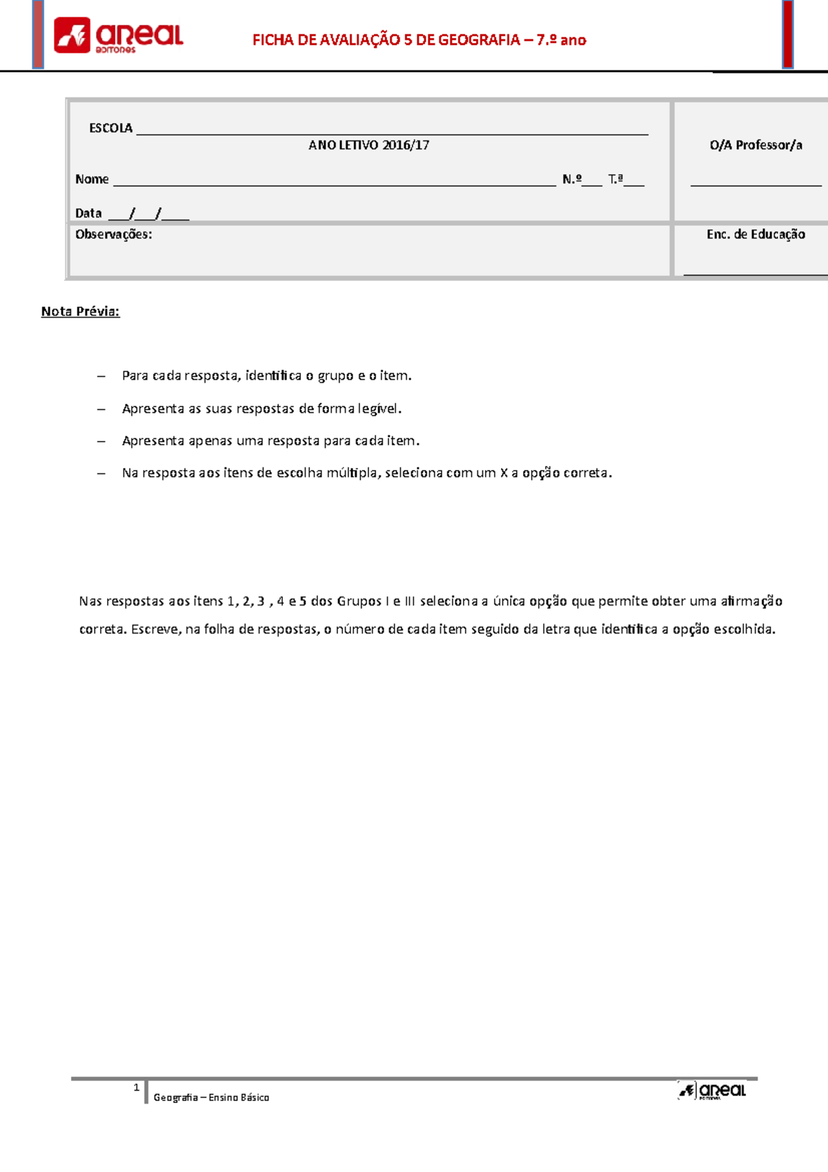 Teste 7º areal - THEO 6400 - Fordham University - Studocu