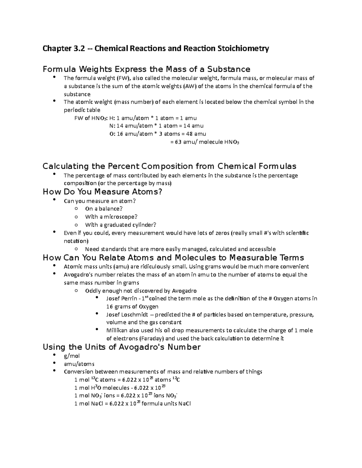 Chem chapter 3 - Chapter 3 - Chemical Reactions and Reaction ...