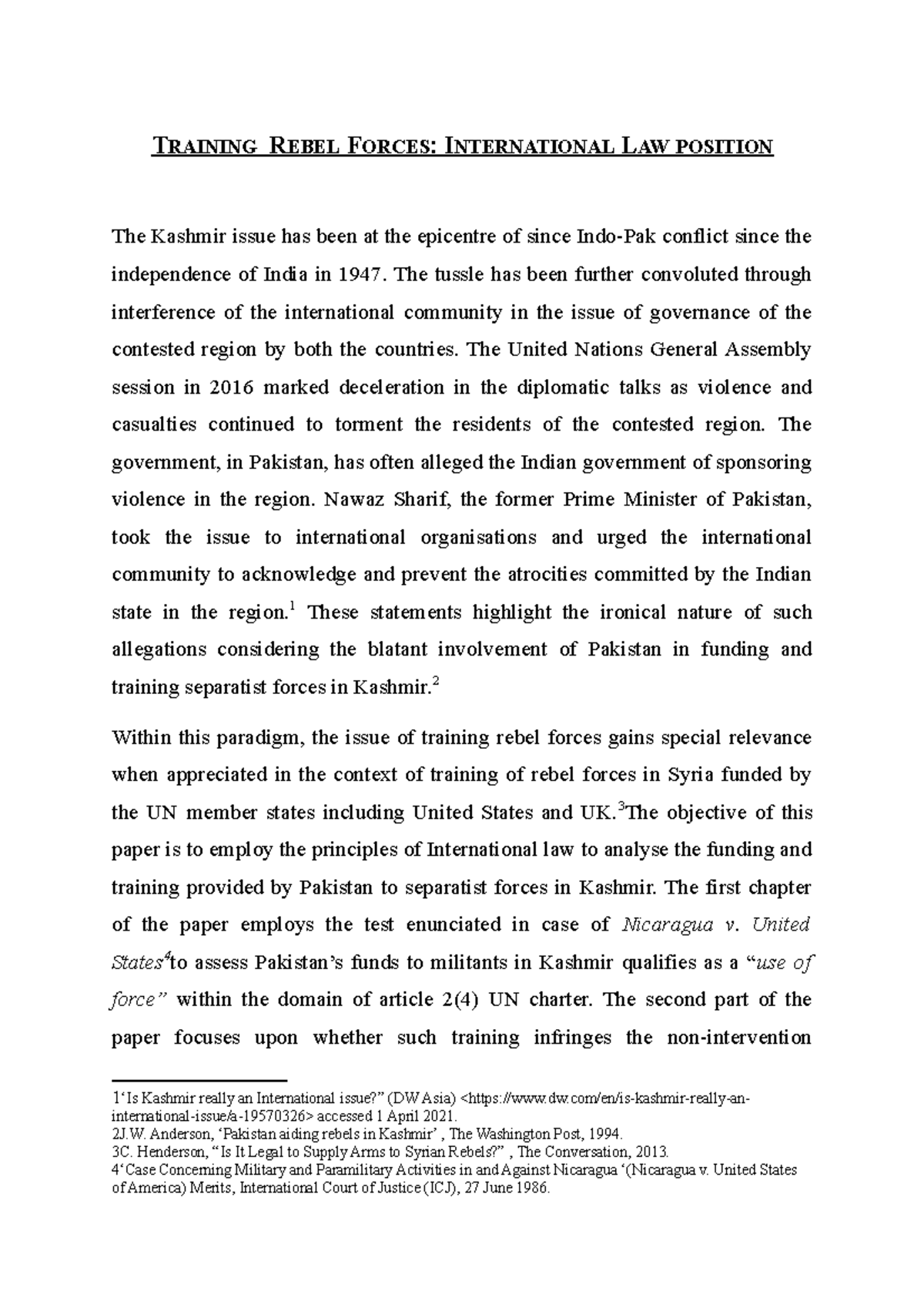 Praveen IL - A brief analysis of unsc roles - TRAINING REBEL FORCES ...