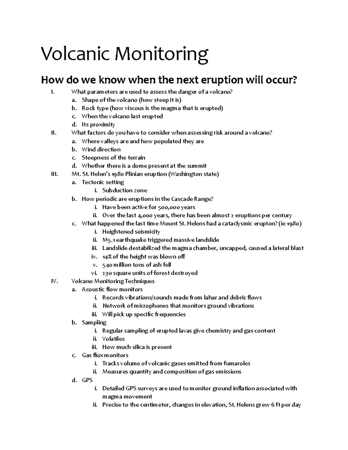 Volcanic Monitoring - What parameters are used to assess the danger of ...