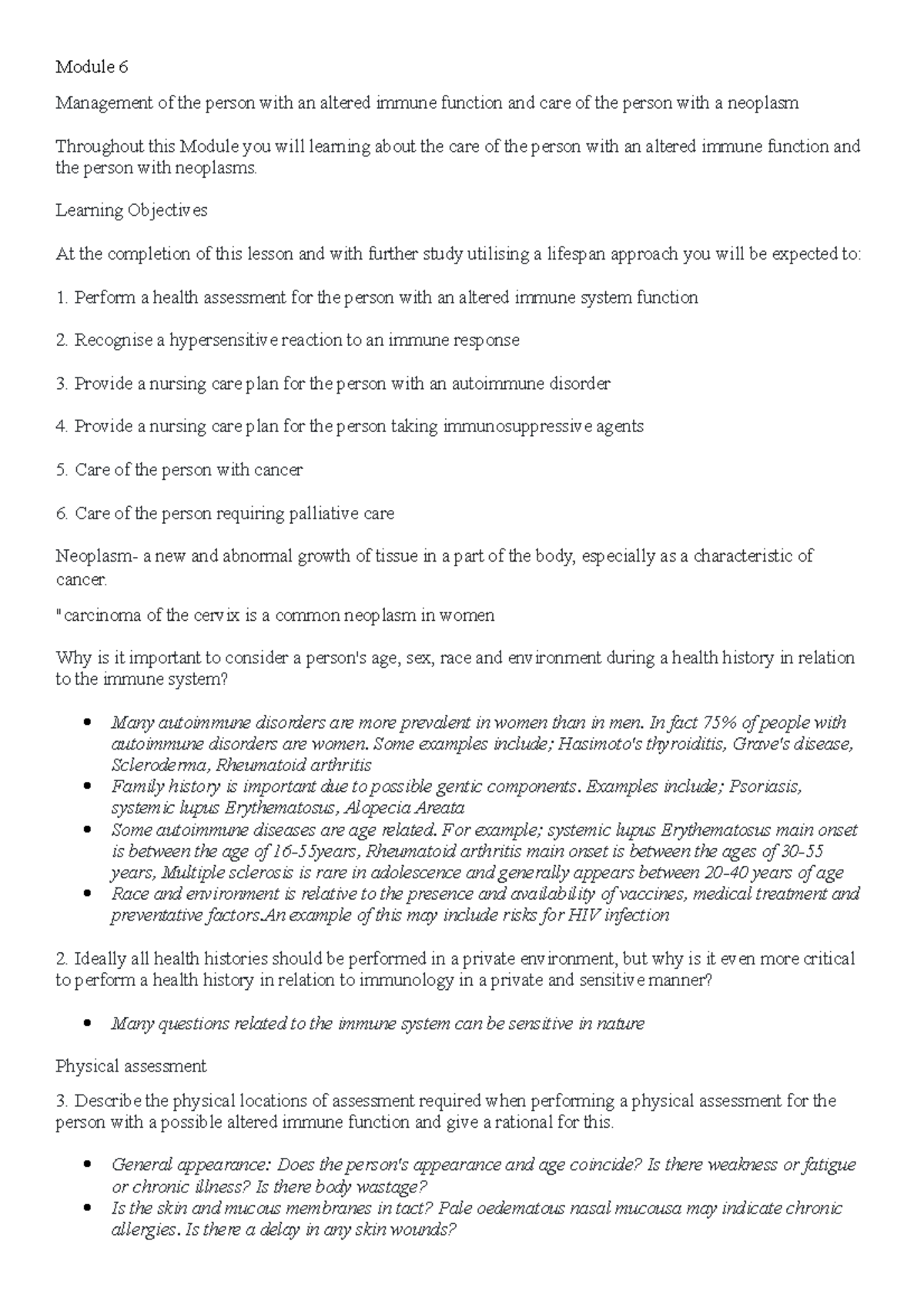 Module 6 nurbn 2015 - Module 6 Management of the person with an altered ...