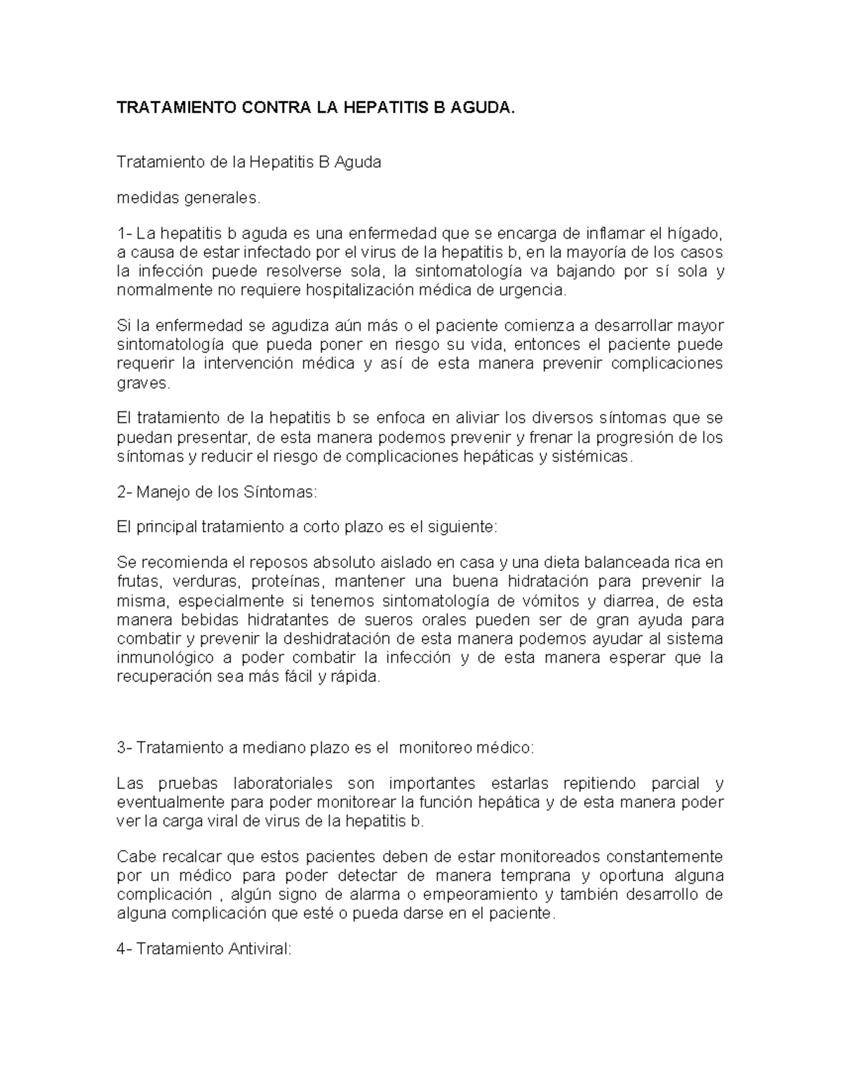 infecto tratamientos - TRATAMIENTO CONTRA LA HEPATITIS B AGUDA ...
