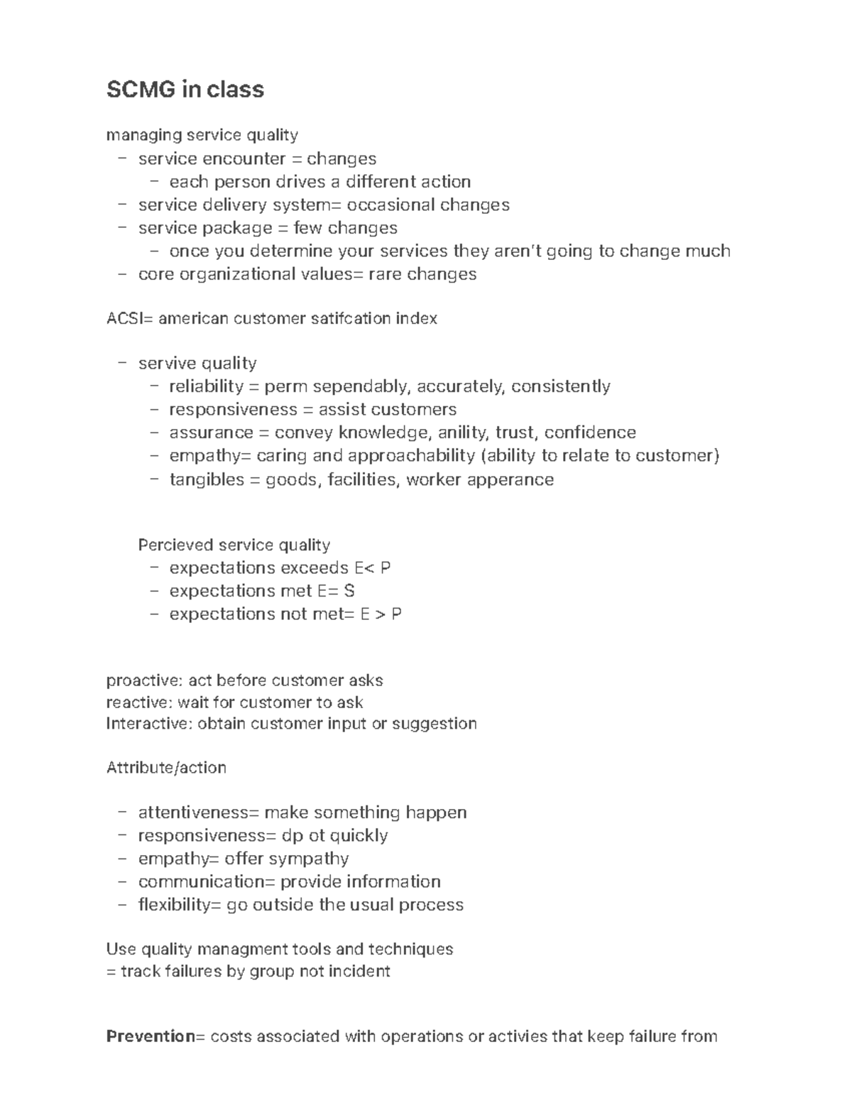 SCMG in class lecture notes ...