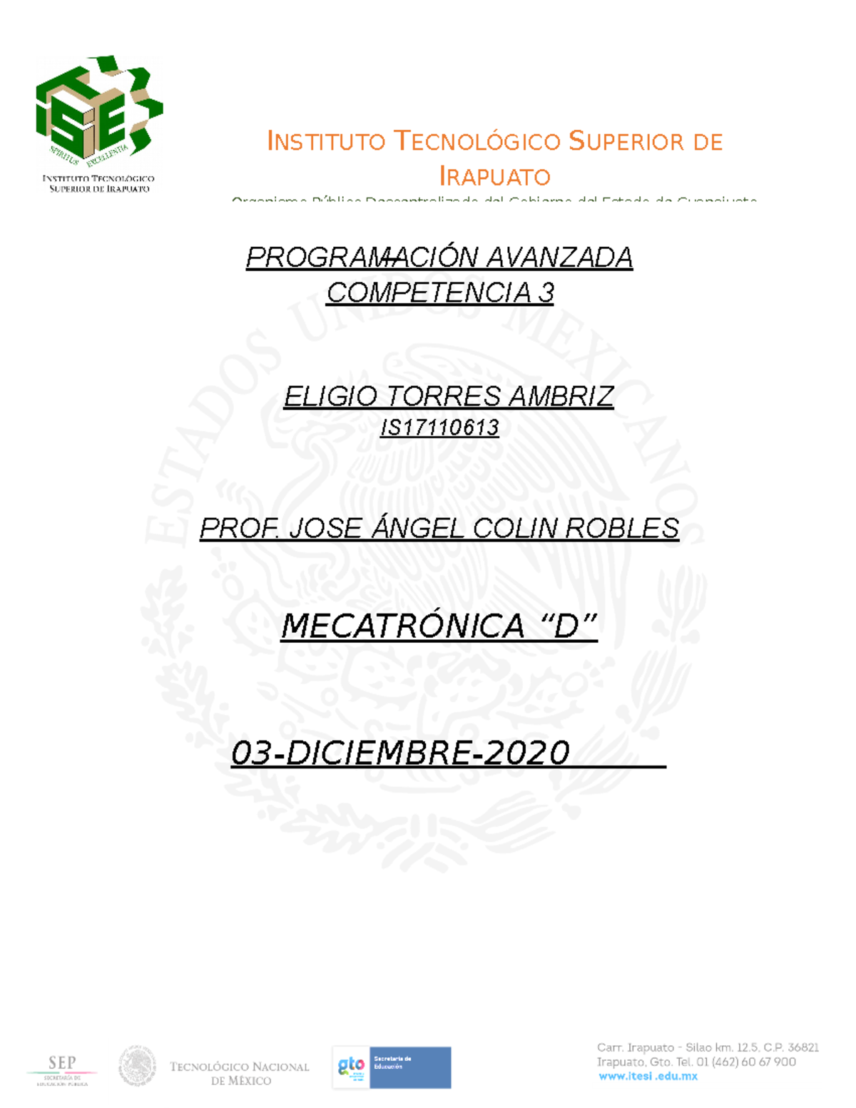 Tarea 1 programación - Apuntes 1 - PROGRAMACIÓN AVANZADA COMPETENCIA 3 ...