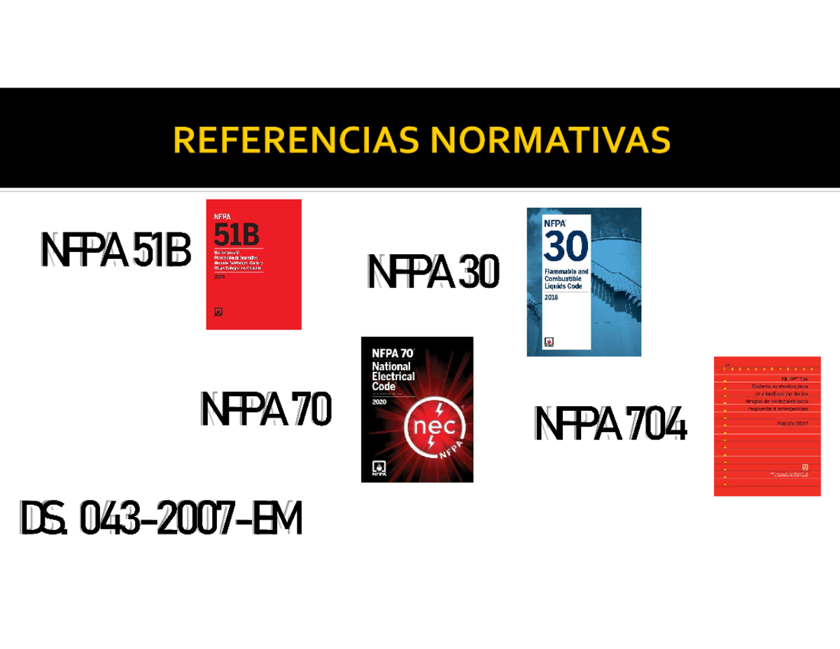 SST - 03-06 - SEGURIDAD Y SALUD - REFERENCIAS NORMATIVAS NFPA NFPA ...