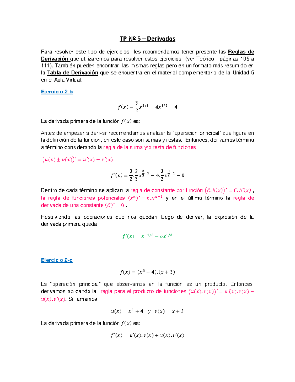 TP 4 - Ej 1 b-c-d-f-j - EJ 4 - TP Nº 5 – Derivadas Para resolver este tipo de ejercicios les ...
