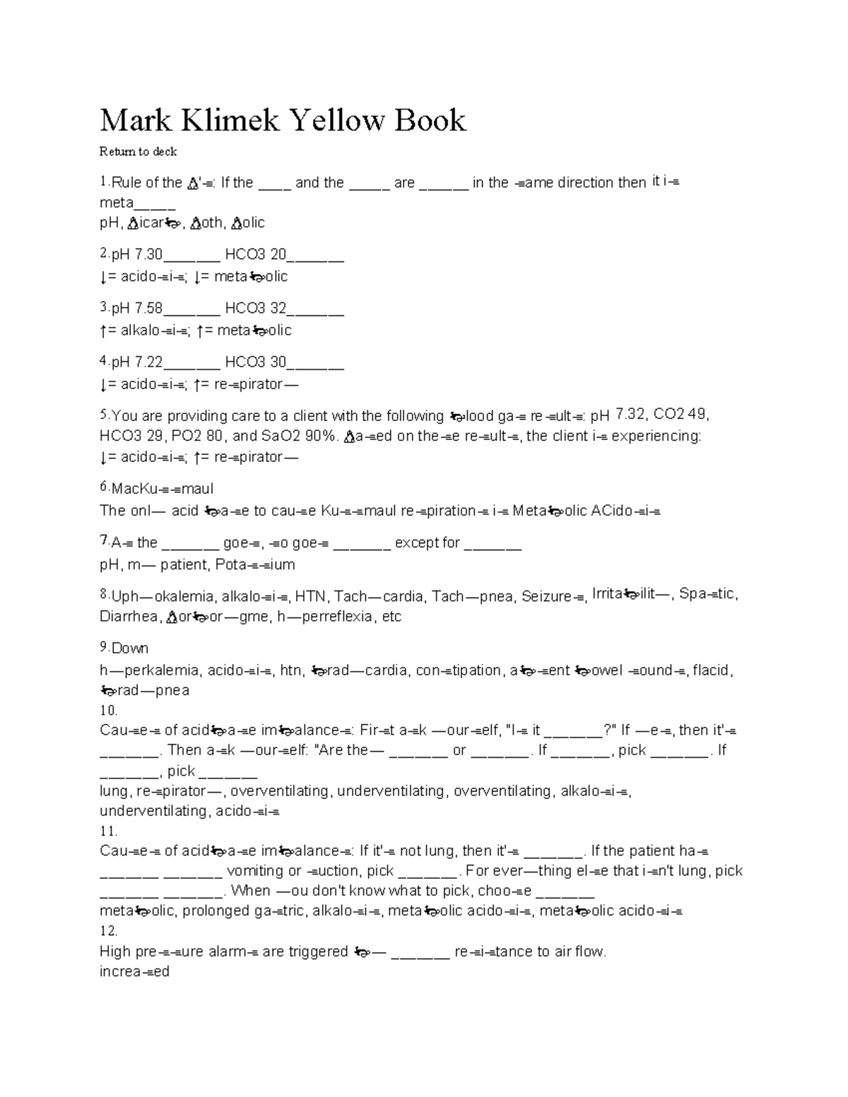 Mark Klemik Yellow Book - Mark Klimek Yellow Book Return to deck Rule ...