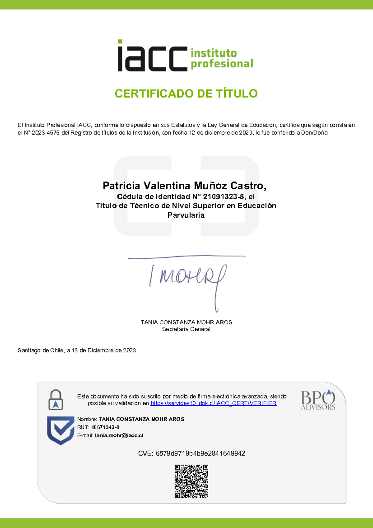 Mpdf - Trabajo social - CERTIFICADO DE TÍTULO El Instituto Profesional IACC, conforme lo ...