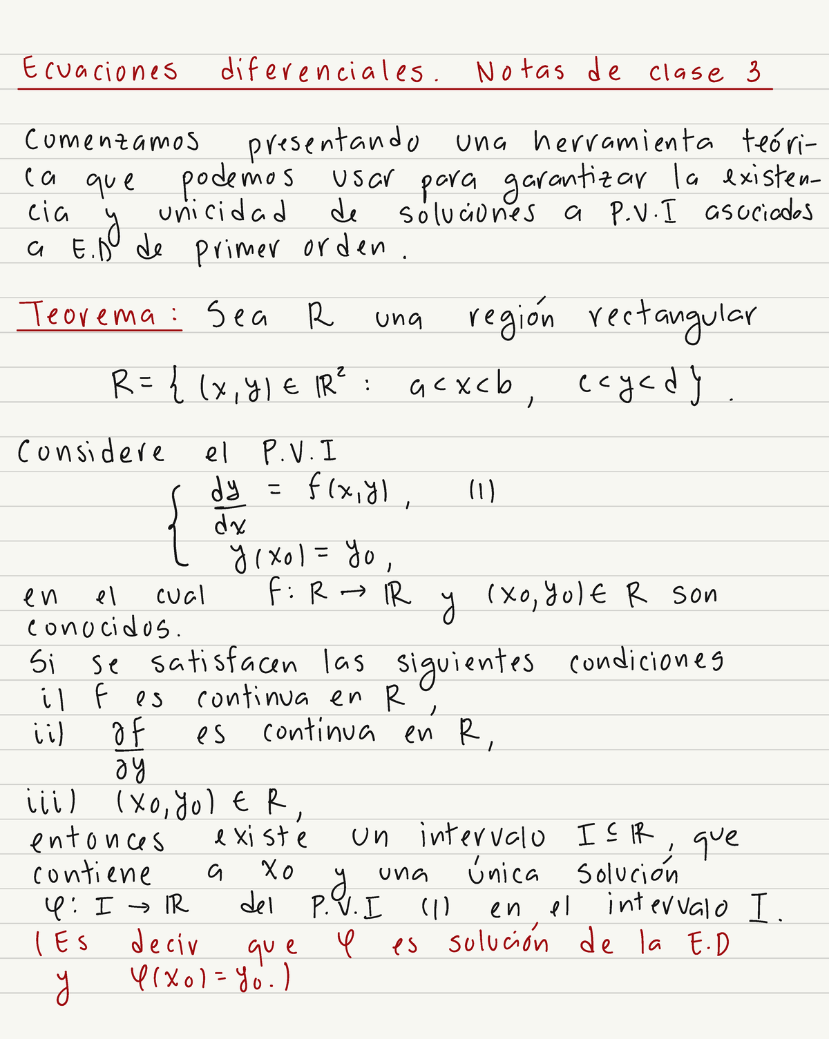 Notas de Clase 3 - E c u a c i o n e s d i f e r e n c i a l e s. N o t ...