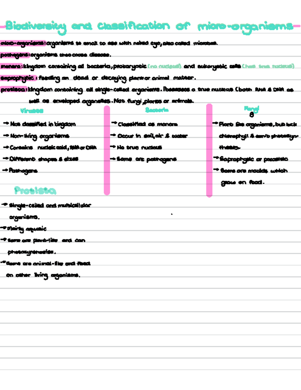 Biology - Term 1 notes - ~ BiodiversiI L L - and ClassiFiction Of Micro ...