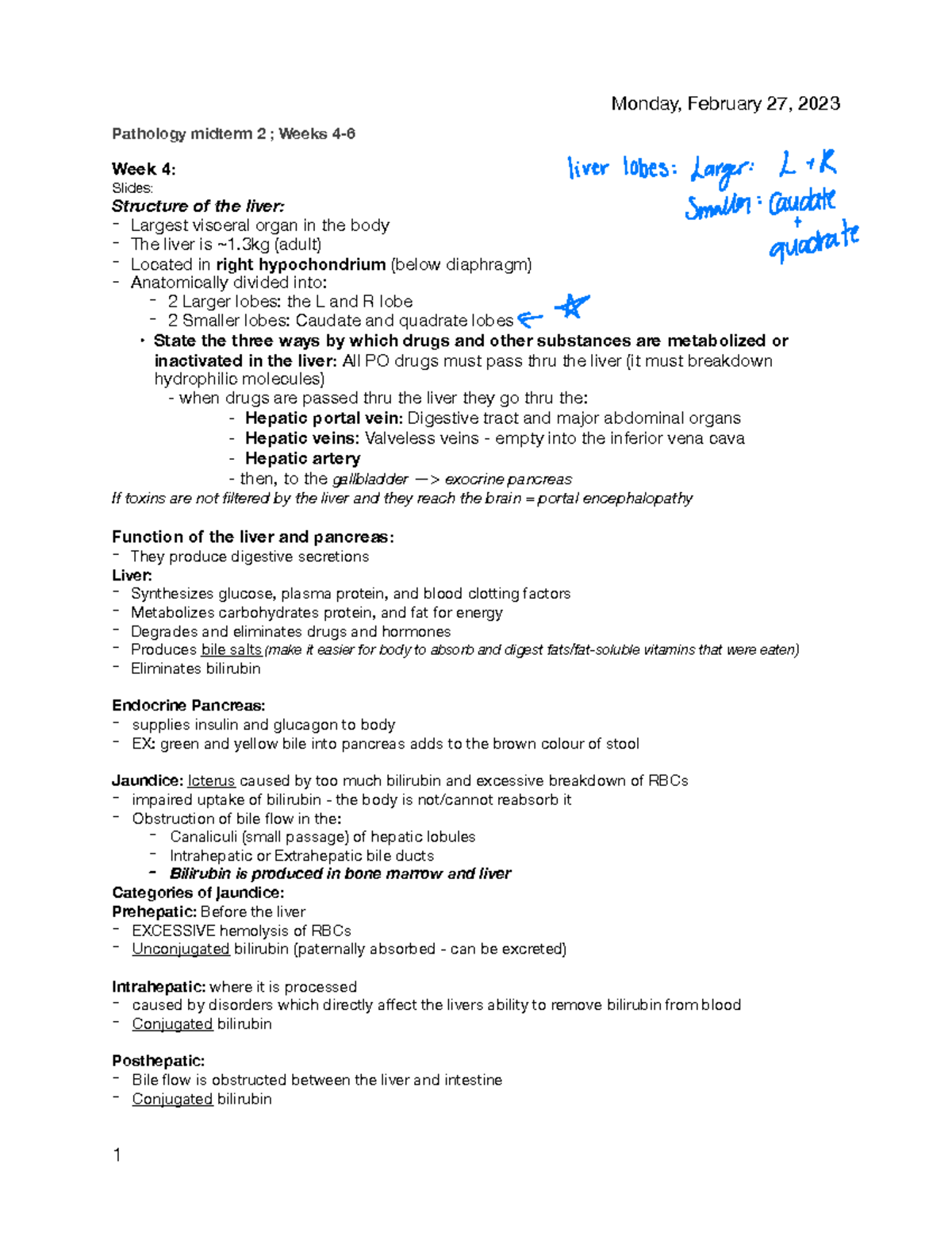 Patho Midterm 2 WEEK 4-6 Review - Pathology midterm 2 ; Weeks 4- Week 4 ...