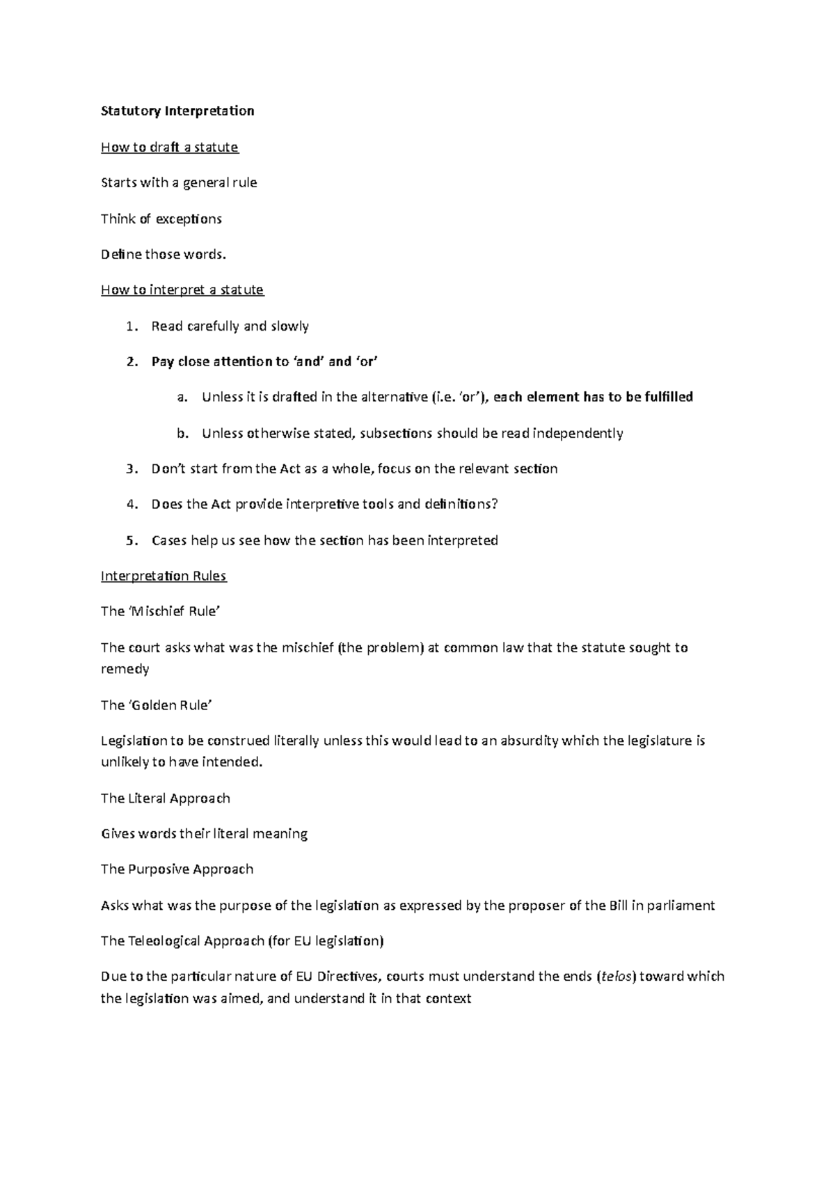 MELS-Statutory Interpretation - Statutory Interpretation How to draft a ...
