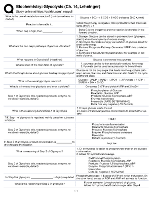 Lehningers principles of biochemistry ch 6 reading guide - Reading ...
