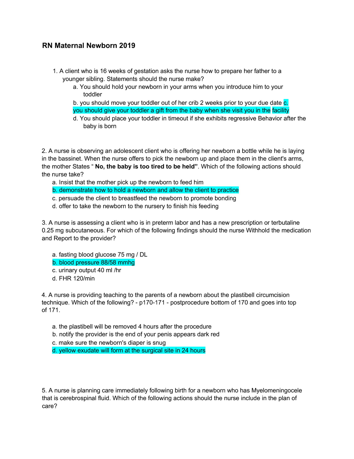 Maternity-ATI-official-Correct-one pdf - NR-327 - Studocu