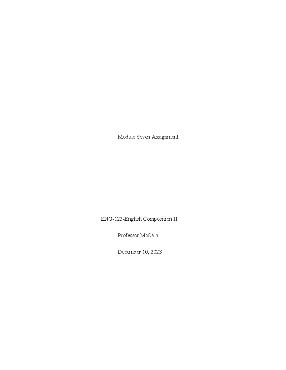 Eng Module 7 Project 7 Assignment Module Seven Assignment Eng 123