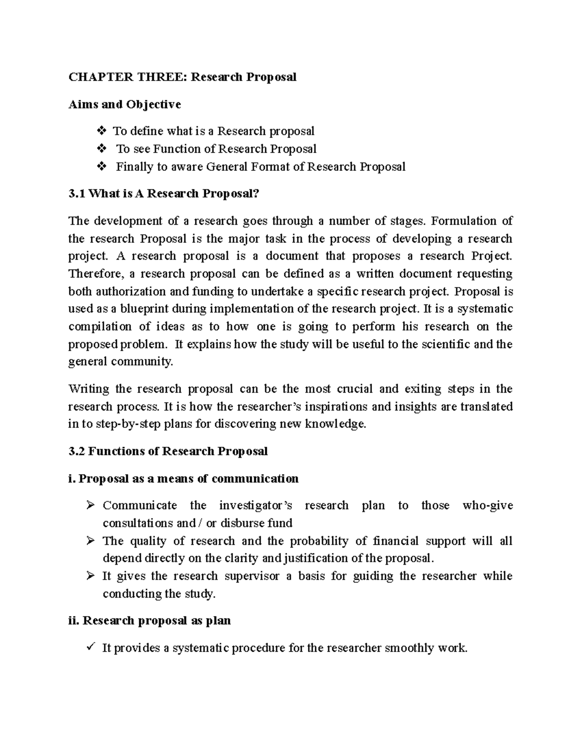 Research ch-3 - ch3 - CHAPTER THREE: Research Proposal Aims and ...