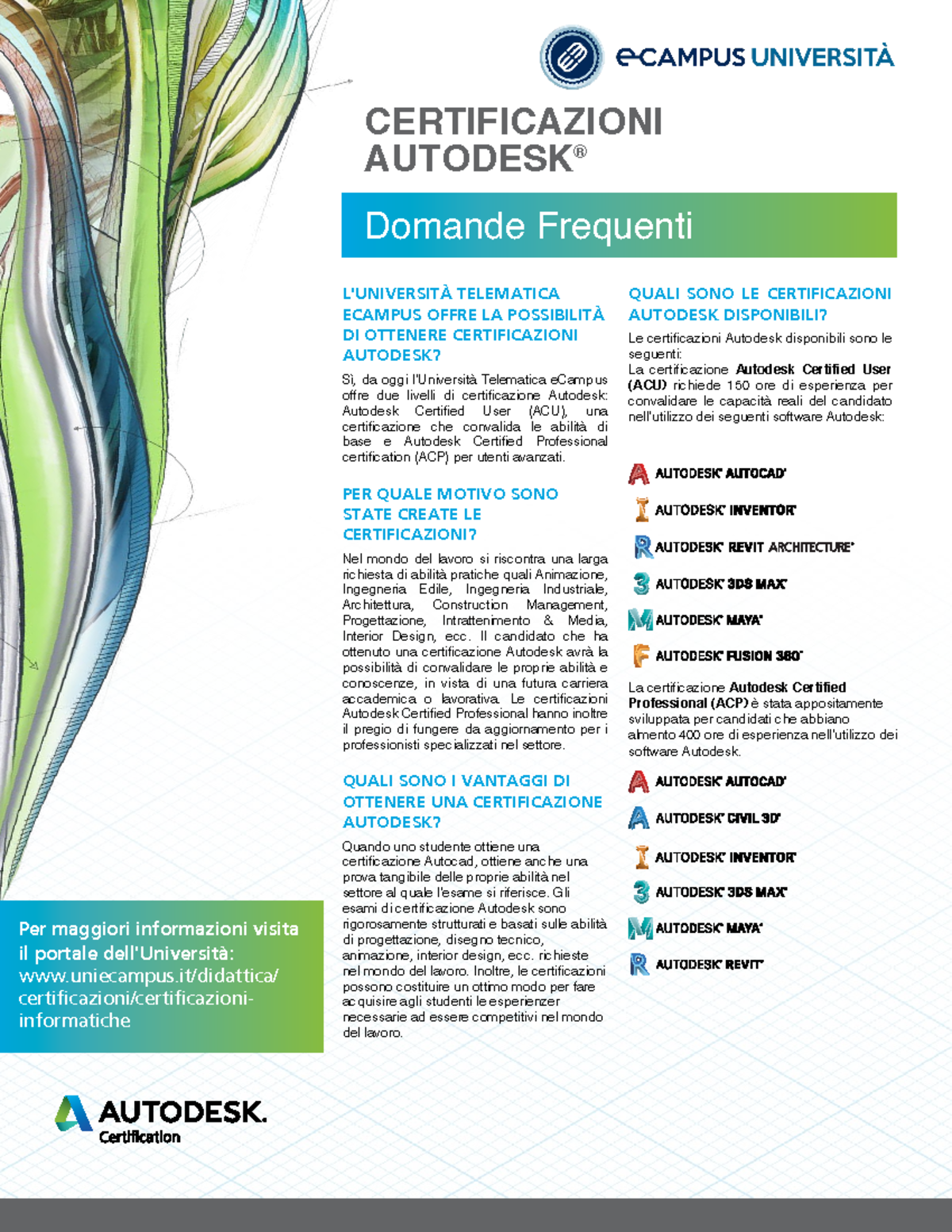 Autodesk Certification FAQ - QUALI SONO LE CERTIFICAZIONI AUTODESK ...