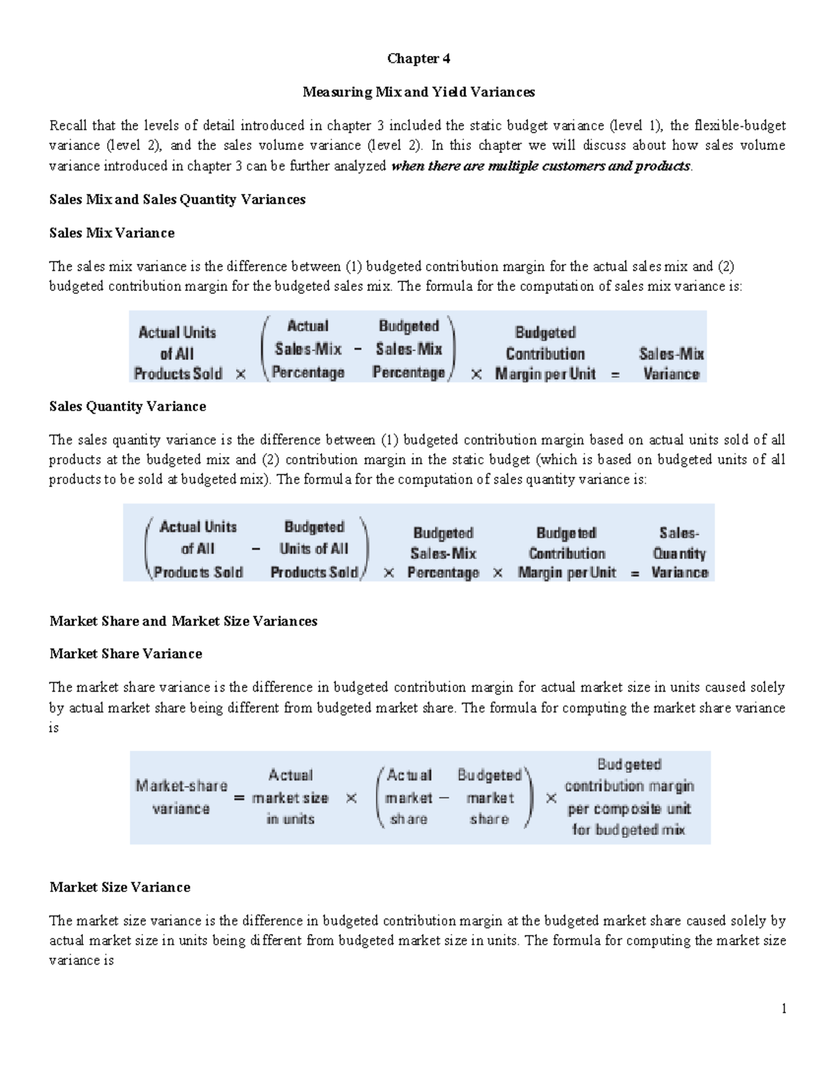 Cost II ch 4 YIB - Thank so much - Chapter 4 Measuring Mix and Yield ...