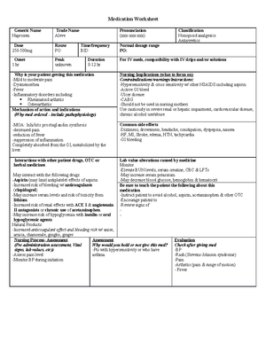 Vancomycin Med Sheet - Medication Worksheet Generic Name Vancomycin ...