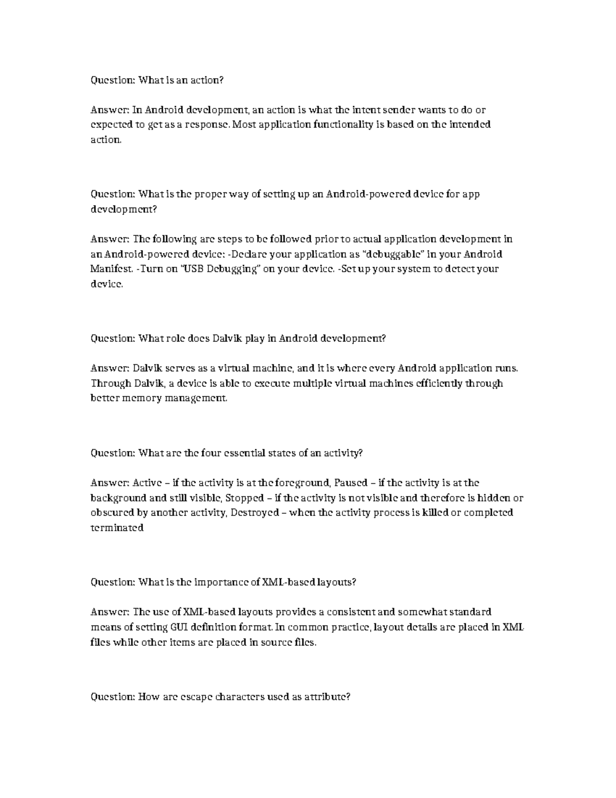 Cannock figent funerate - Question: What is an action? Answer: In ...