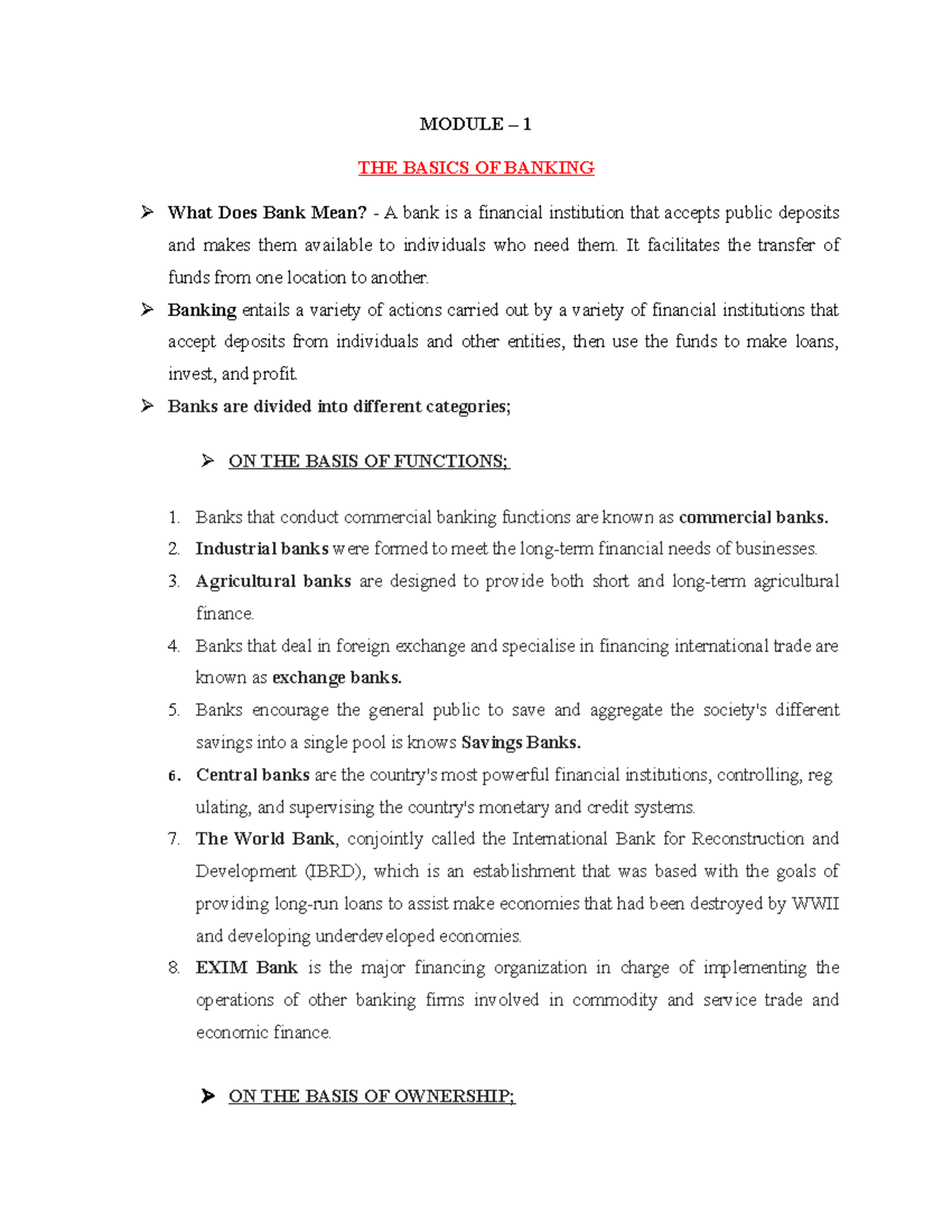 Banking And Insurance Full Lecture Notes MODULE 1 THE BASICS OF banking-and-insurance-full-lecture-notes-module-1-the-basics-of