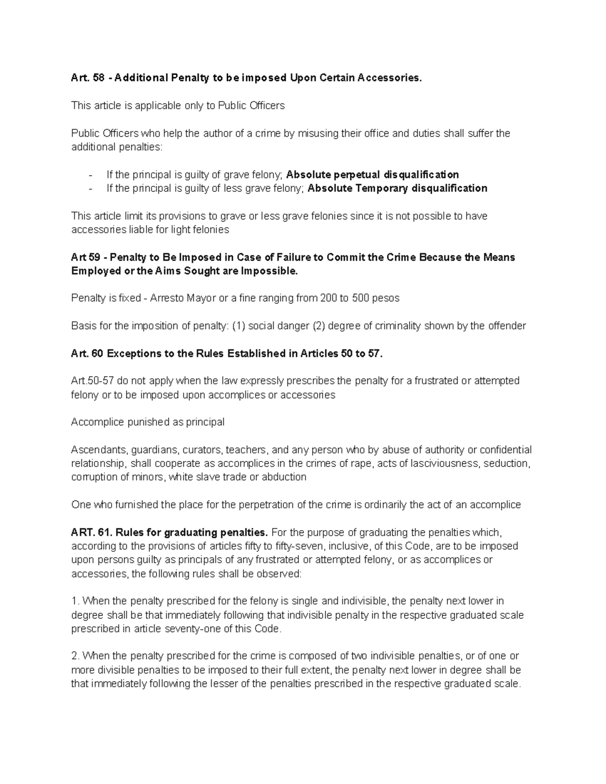 Criminal-Law-1-Group-4-Written-Output - Art. 58 - Additional Penalty to ...