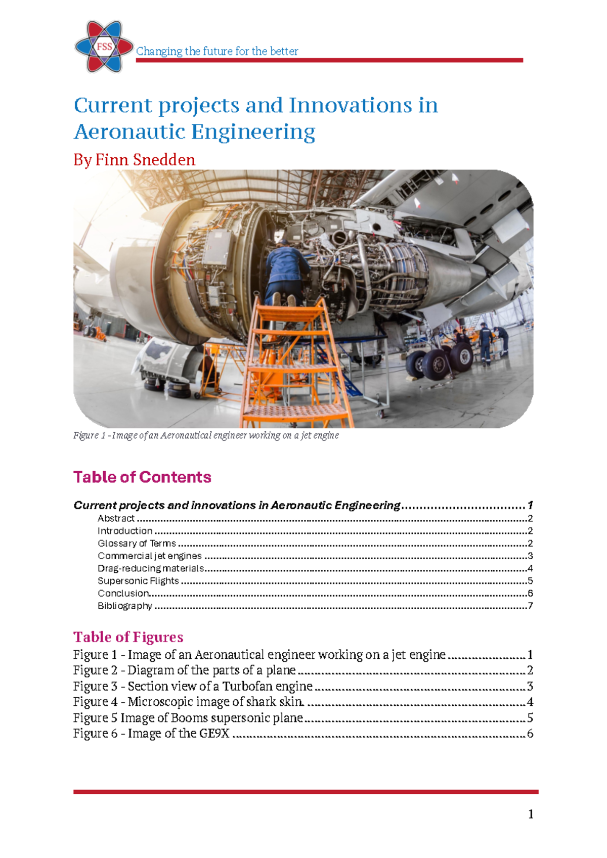 Aeronautical Engineering Report Task 3 - Current projects and ...