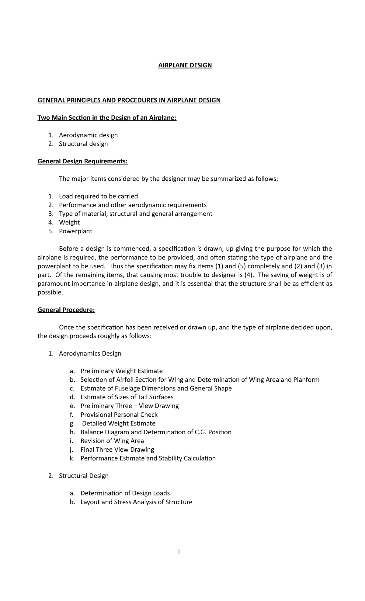 Airplane design Complete - AIRPLANE DESIGN GENERAL PRINCIPLES AND ...