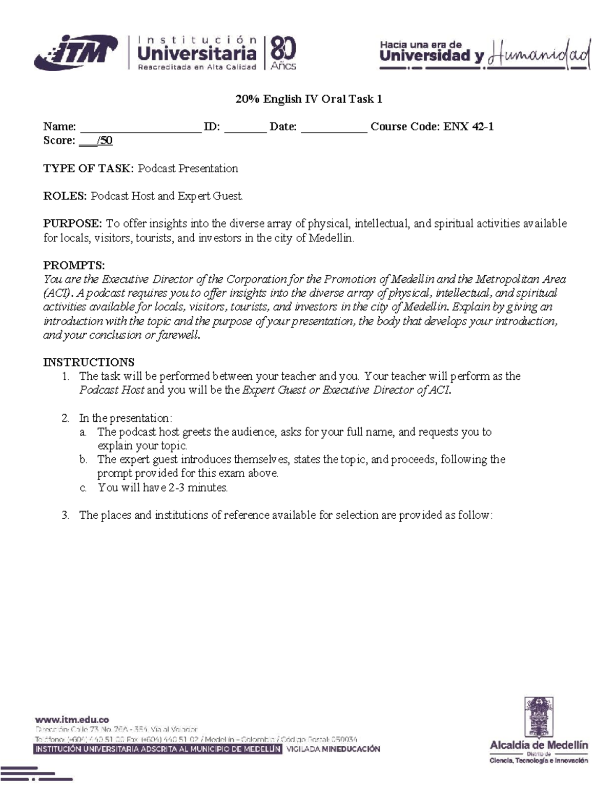ENX-42-1 ORAL TASK 1 A.Janed Herrera 2 - 20% English IV Oral Task 1 ...