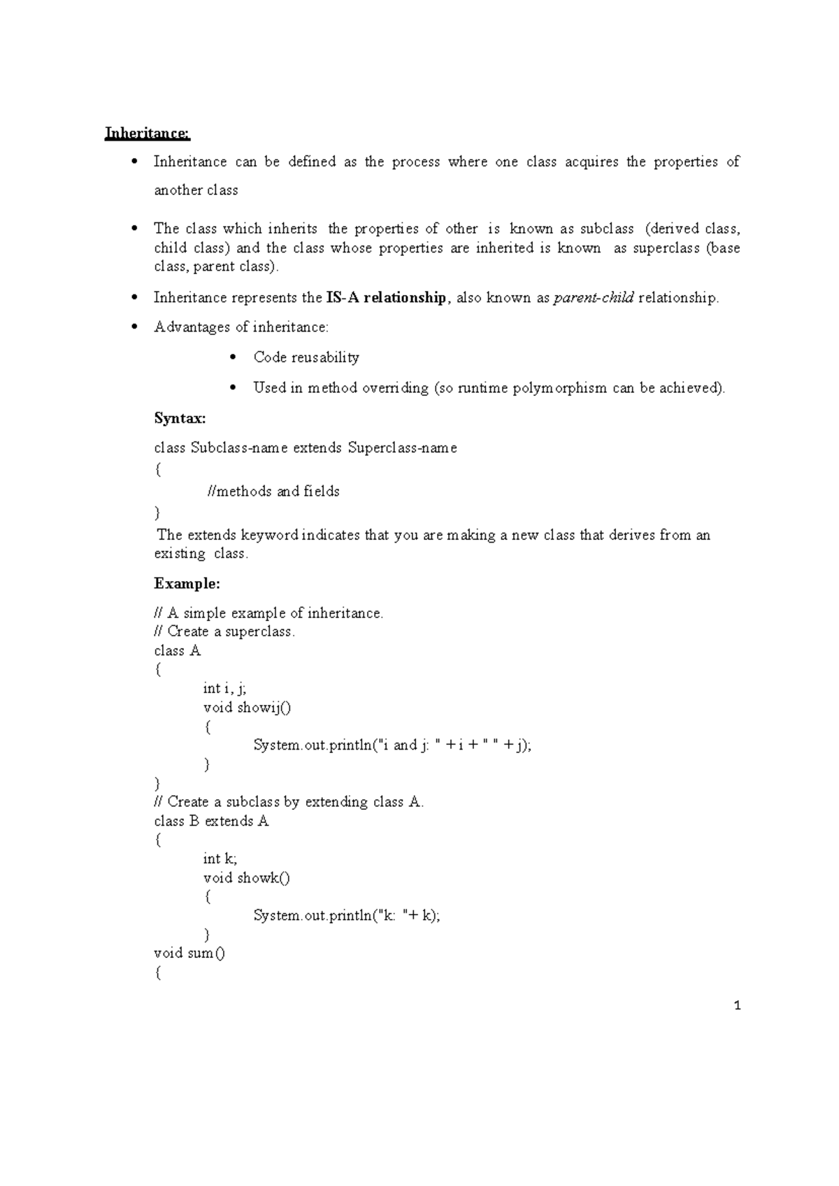 Oop In Java Unit 3 Operator Prcedance In Java Inheritance